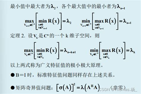 广义特征值与极小极大原理在基于数理统计的算法中基于最大化差异的矩阵特征向量如何转化为广义特征值 Csdn博客