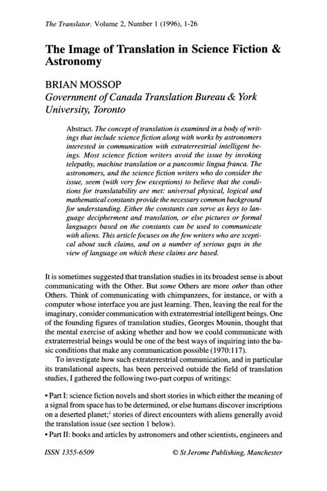 PDF The Image Of Translation In Science Fiction Astronomy