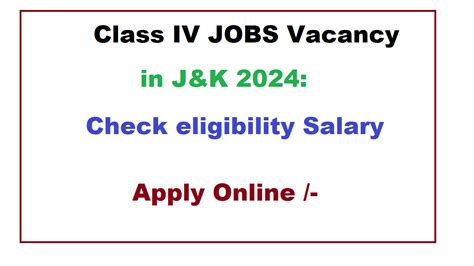 Class Iv Vacancy In Jandk 2024 Apply Online