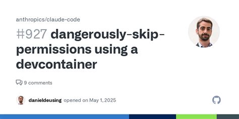 Dangerously Skip Permissions Using A Devcontainer · Issue 927