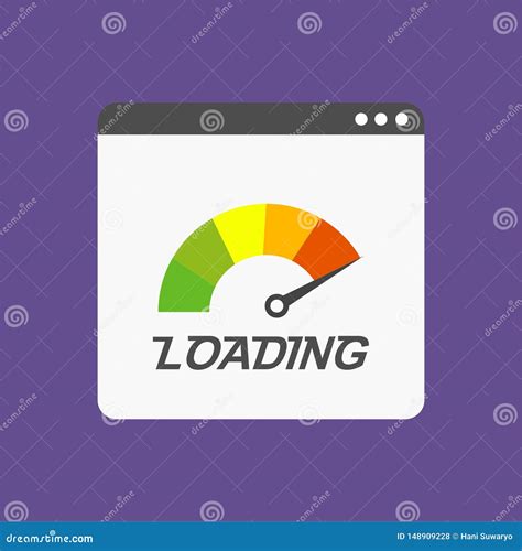 Website Speed Loading Time Web Browser With Speedometer Test Showing