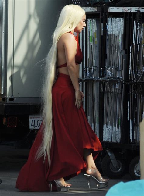Lady Gaga Picture 1224 Lady Gaga In A Red Dress For A Scene In