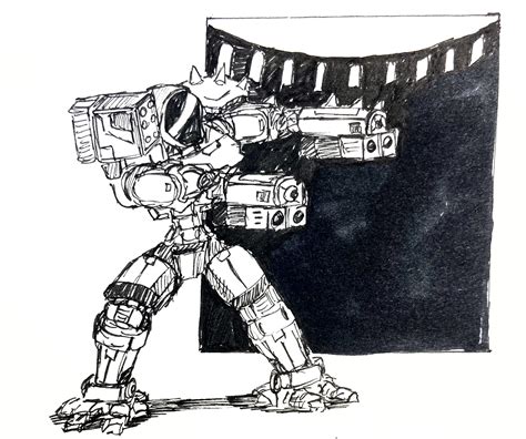 Flashfire Mech Sketch R Battletech