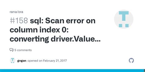 Sql Scan Error On Column Index 0 Converting Drivervalue Type Float64