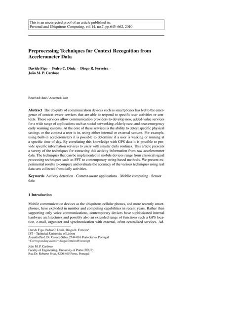 Pdf Preprocessing Techniques For Context Recognition From Web