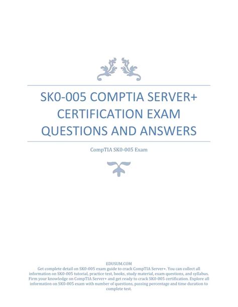 Ppt Sk0 005 Comptia Server Certification Exam Questions And Answers Powerpoint Presentation