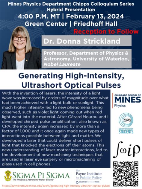 Generating High Intensity Ultrashort Optical Pulses Payne Institute