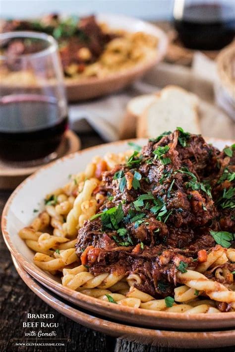 Braised Beef Ragu With Gemelli Olivias Cuisine