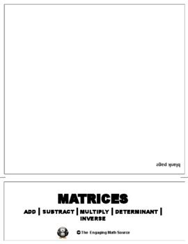 MATRIX OPERATIONS NOTES EXAMPLES AND PRACTICE FLIPBOOK TPT