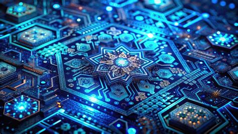 Stunning Closeup Of Luminous Blue Aigenerated Patterns A Detailed