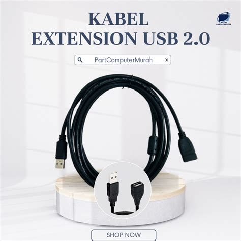 Jual Usb 2 0 Extension Cable Male To Female Kabel Sambungan Panjang Untuk Komputer Printer