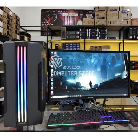 Jual PC CPU GAMING FULLSET Intel QuadCore Ram 8GB Curved 24 Lancar Editing Rendering Shopee