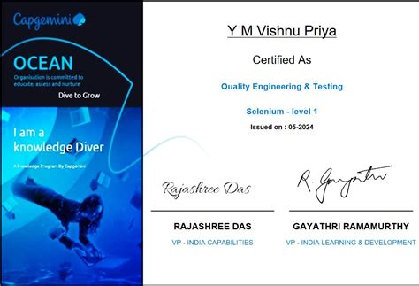 Ym Vishnupriya On Linkedin Testing Selenium Capgemini