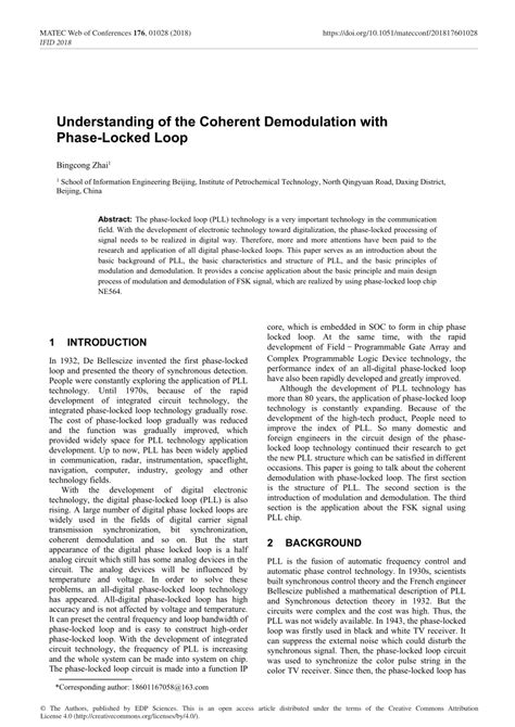 Pdf Understanding Of The Coherent Demodulation With Phase Locked Loop