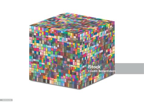 흰색 배경에 고립 된 많은 기하학적 타일로 만든 3d 큐브의 벡터 그림 건설 산업에 대한 스톡 벡터 아트 및 기타 이미지 건설 산업 0명 3차원 형태 Istock