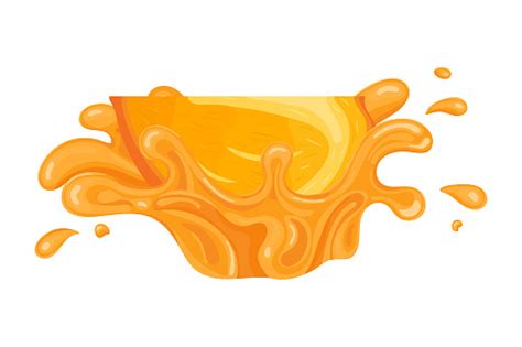 흰색 배경에 고립 된 신선한 밝은 컷 슬라이스 감 주스 스플래시 버스트 여름 과일 주스 만화 스타일 모든 디자인에 대한 벡터 그림입니다 0명에 대한 스톡 벡터 아트 및 기타