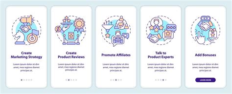 Begin Affiliate Program Onboarding Mobile App Screen Online Business Walkthrough 5 Steps