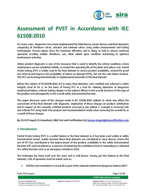 Partial Stroke Test Pdf Systems Engineering Safety