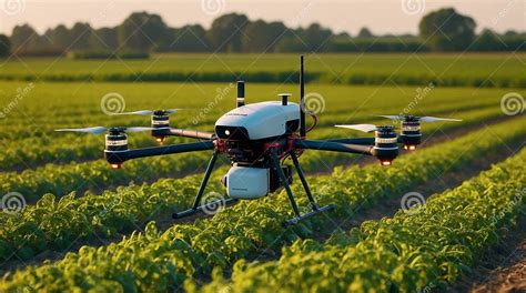 An Advanced Autonomous Robot Drone Equipped With Sensors And Ai Technology Is Operating In An