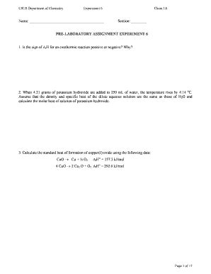 Experiment Pre Laboratory Assignment Fill Online Printable Fillable Blank PdfFiller