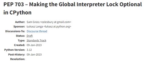 python 新提案：使全局解释器锁成为可选项 知乎