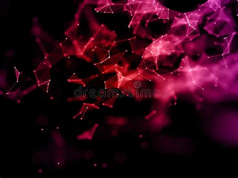 3d Abstract Network Communications Background With Low Poly Plexus Design Stock Illustration