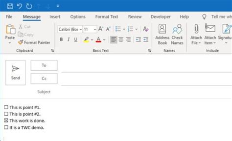 How To Insert A Clickable Checkbox In Outlook In Windows 11 10