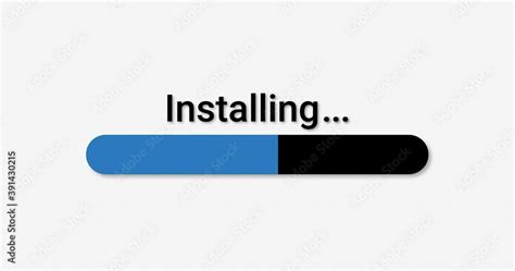 Install Bar Progress Computer Screen Animation Loop Isolated On White Background With Blue