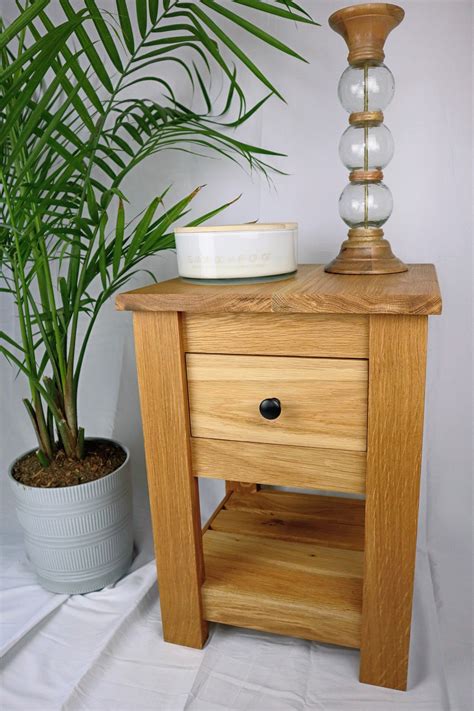 Solid Oak End Table Solid Hardwood Nightstand One Drawer End Table Etsy