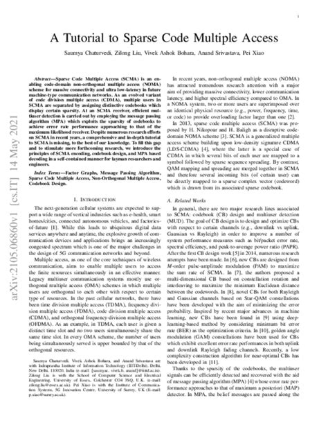 Pdf A Tutorial To Sparse Code Multiple Access