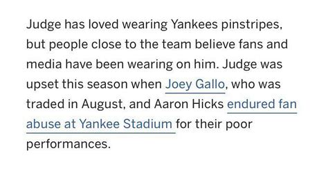 New York Yankees Fans React To Report That Aaron Judge Was Upset By Fans Booing The Poor