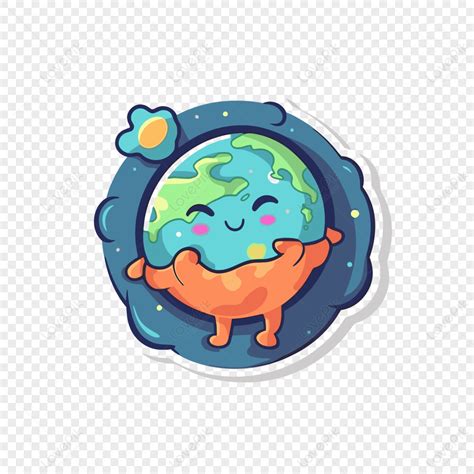 귀여운 지구 캐릭터 일러스트 스티커 벡터상표 Png 일러스트 무료 다운로드 Lovepik