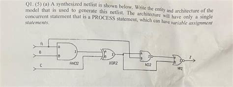 solved qi 5 a a synthesized netlist is shown below