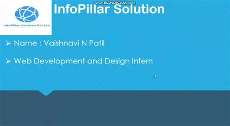Vaishnavi Patil On Linkedin Infopillarsolution Webdeveloper Intern