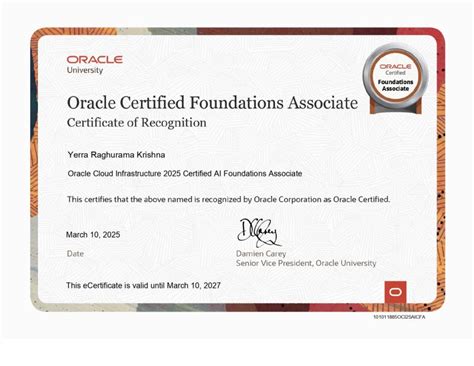 oraclecertified ai cloudcomputing machinelearning oci yerra