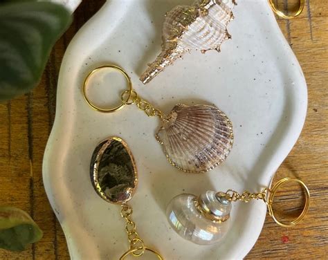 Seashell Keychain Etsy