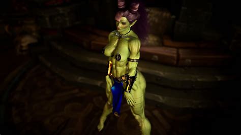 Muscular Feral Orc Queen In Bikini Armor Dancing And Flexing Her Biceps
