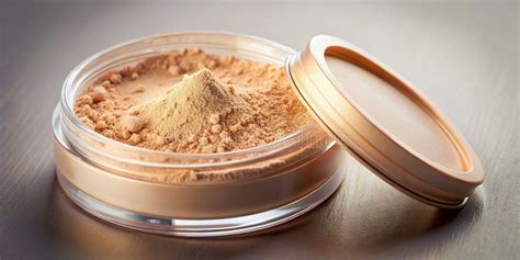 A Closeup Look At Luxurious Loose Face Powder In A Round Container