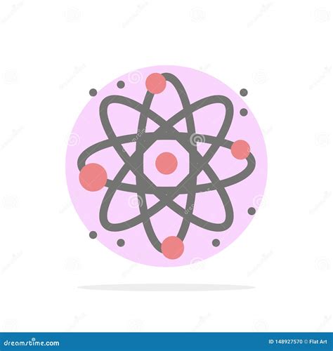 Physics React Science Abstract Circle Background Flat Color Icon