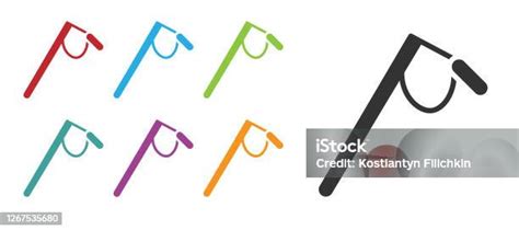 흰색 배경에 격리된 블랙 마이크 아이콘입니다 공기 라디오 마이크 마이크에 스피커 기호입니다 다채로운 아이콘을 설정합니다 벡터