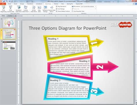 Free 3 Options Diagram For PowerPoint Presentations Created With Shapes