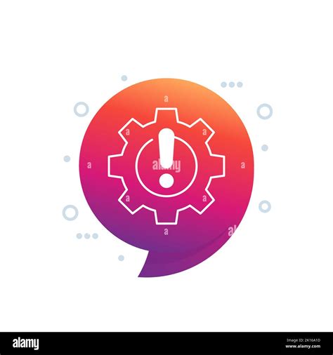 Error In Process Icon With A Gear Vector Stock Vector Image And Art Alamy