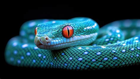 Green Tree Python Close Up Premium Ai Generated Image
