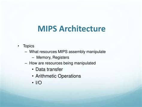 Ppt Mips Architecture Powerpoint Presentation Free Download Id5358320