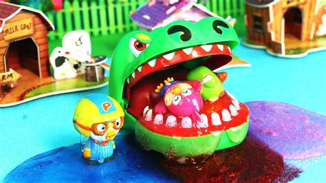 [장난감tv]뽀로로와친구들 뽀로로와 크롱 해리의 액체괴물 액괴 장난감 인형 애니메이션 동영상 Youtube