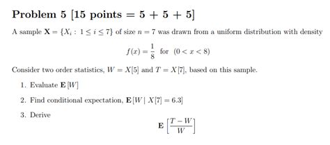 Solved Problem 5 15 Points 555 A Sample X Xi1≤i≤7 Of