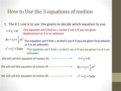 ppt agenda warm up galileo video 3 equations of motion applied to