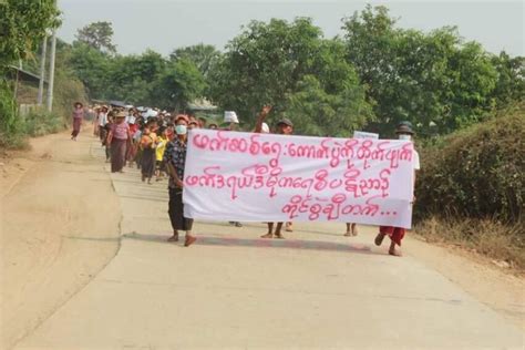 ယင်းမာပင်မြို့နယ်အတွင်း စစ်အာဏာရှင် တော်လှန်ရေး သပိတ် စစ်ကြောင်းများ စုပေါင်းကာ ချီတက် ဆန္ဒပ