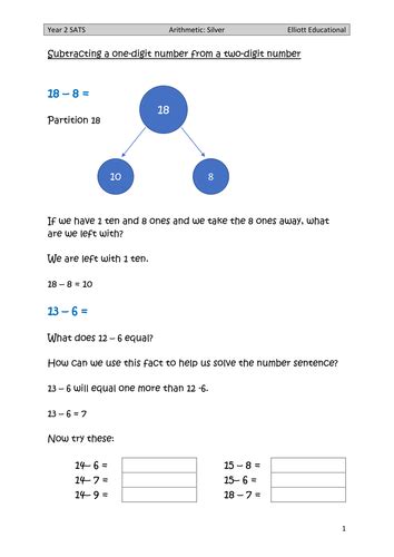Year 2 Key Stage 1 Sats Revision For Maths Arithmetic Paper 1 Silver Emerging Level 2016