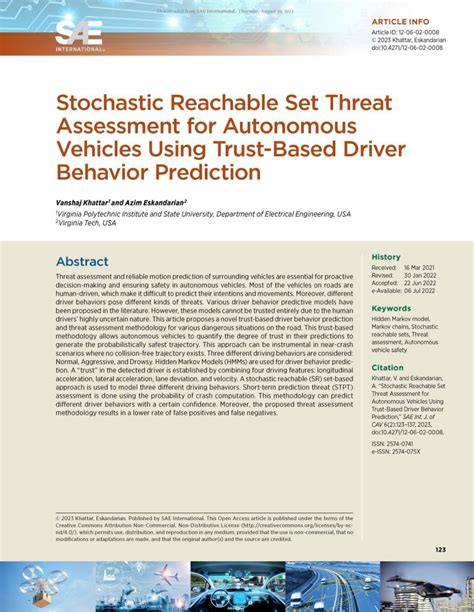 Stochastic Reachable Set Threat Assessment For Autonomous Vehicles Using Trust Based Driver